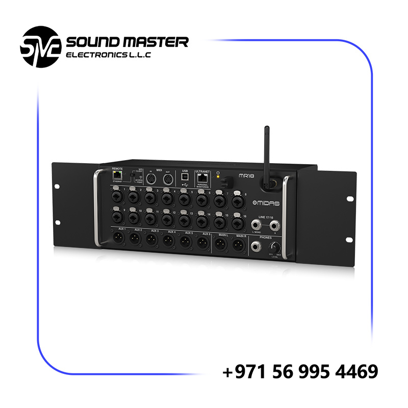 Midas MR18 Digital Mixer for iPad/Android Tablets with Wi-Fi and USB ...